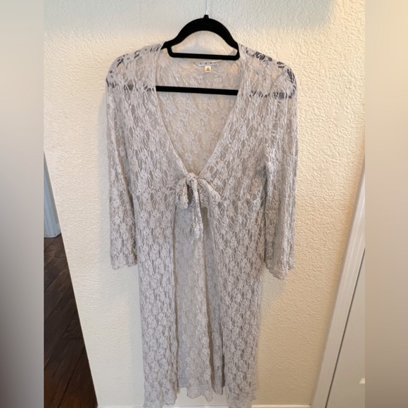 CAbi | Swim | Cabi Full Length Lace Sweater Coverup Womens Size M Light ...